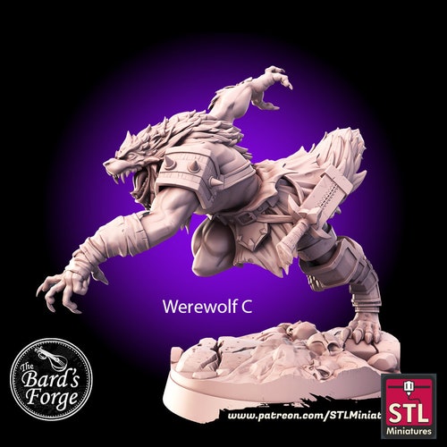 Fangrir Werewolf Lycanthrope Lycan Miniature 3D Resin Printed - Etsy