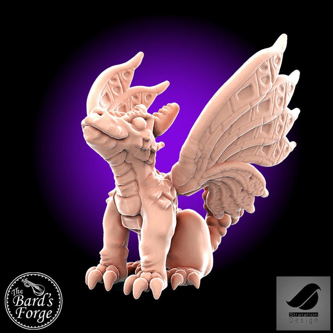 Erryell the Fairy Dragon • Miniature • Stratation Design • 3D Resin ...