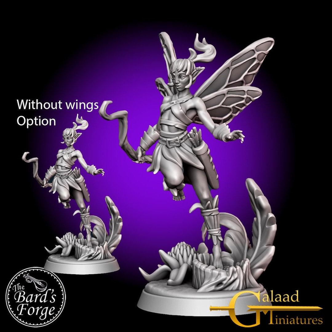 Fairy 2 / Elf • Sprite • Fey • Feywild • Galaad Miniatures • Mini 3D ...