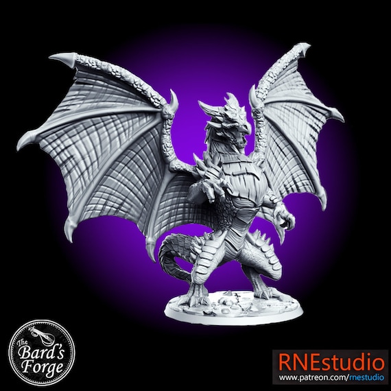Flimtrax Dragon Miniature 3D Resin Printed 28-32mm Tabletop - Etsy