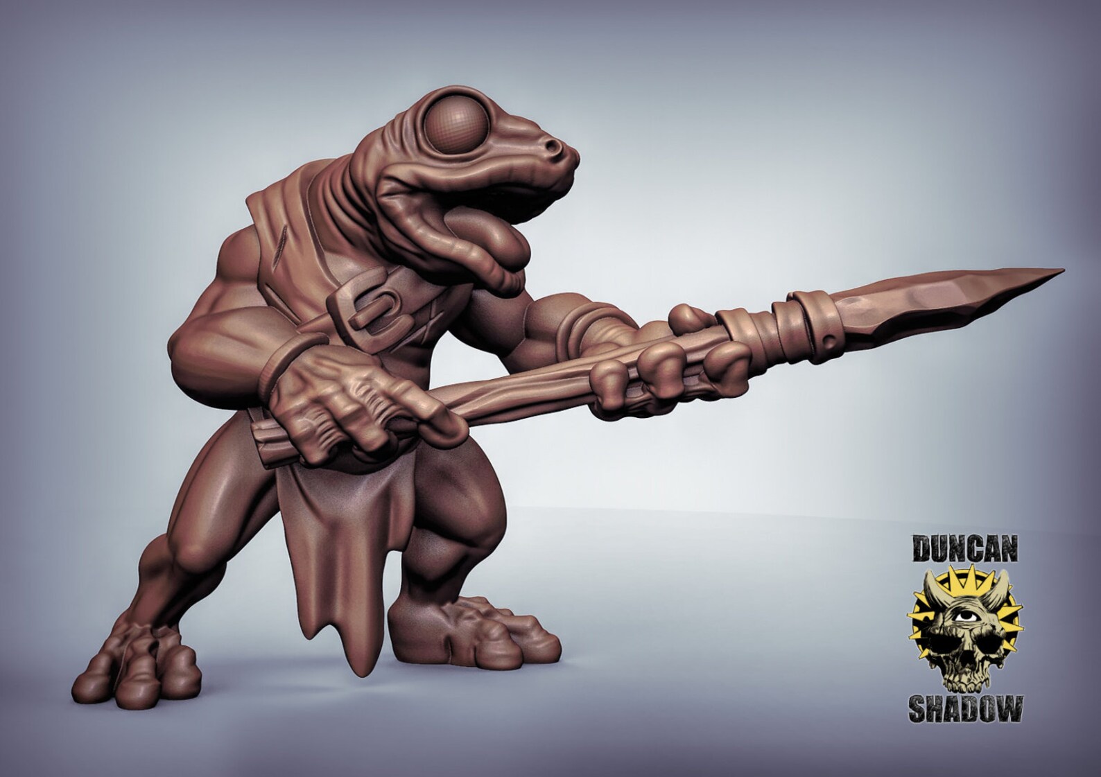 Boggard Bullywug With Spear Miniature 3D Resin Printed 28-32mm - Etsy