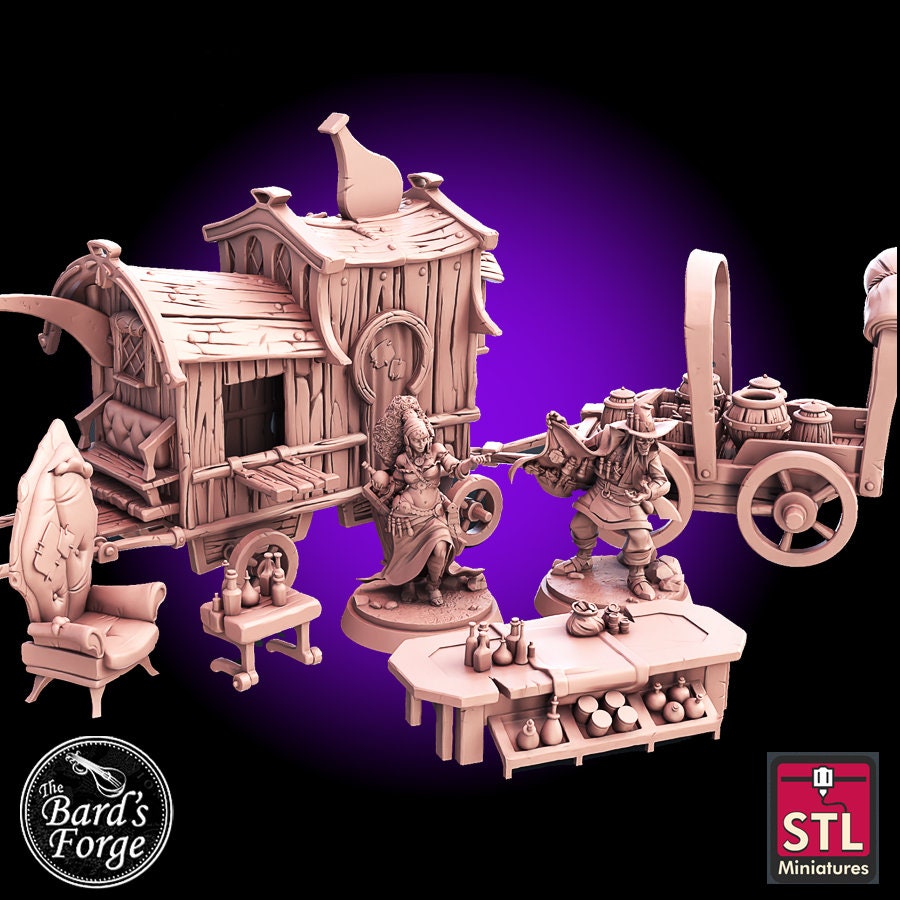 17pc Set Potion Maker Sellers Merchants and Props Miniature 3D | Etsy