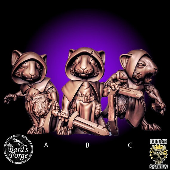 Mouse Folk Rangers W/sword Miniature 3D Resin Printed 28-32mm - Etsy