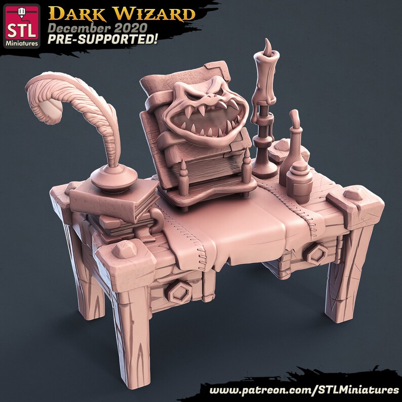 Dark Wizard Sorcerer Witch Desk Props 3D Resin Printed 28-32mm | Etsy