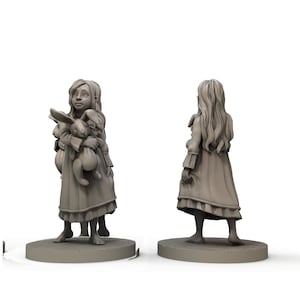 Little Girl Dark Child Miniature 3D Resin Printed 28-32mm Tabletop ...