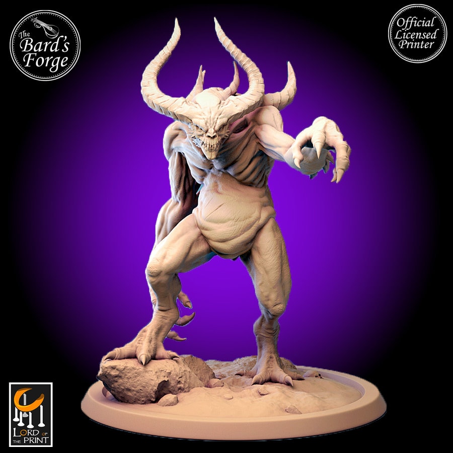 Hezrou Horned Demon • Lord of the Print • 3D RESIN Printed • 28-32mm ...
