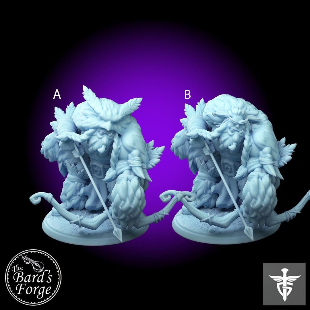 Owl Bear Archer • Fighter •twin Goddess • Miniature • 3D Resin Printed ...