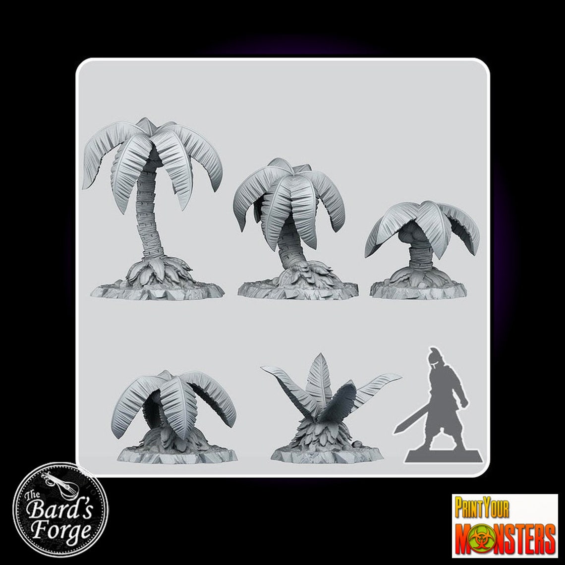 5pc Set Pirates Palm Trees Jungle 3D RESIN Printed 28-32mm Tabletop ...