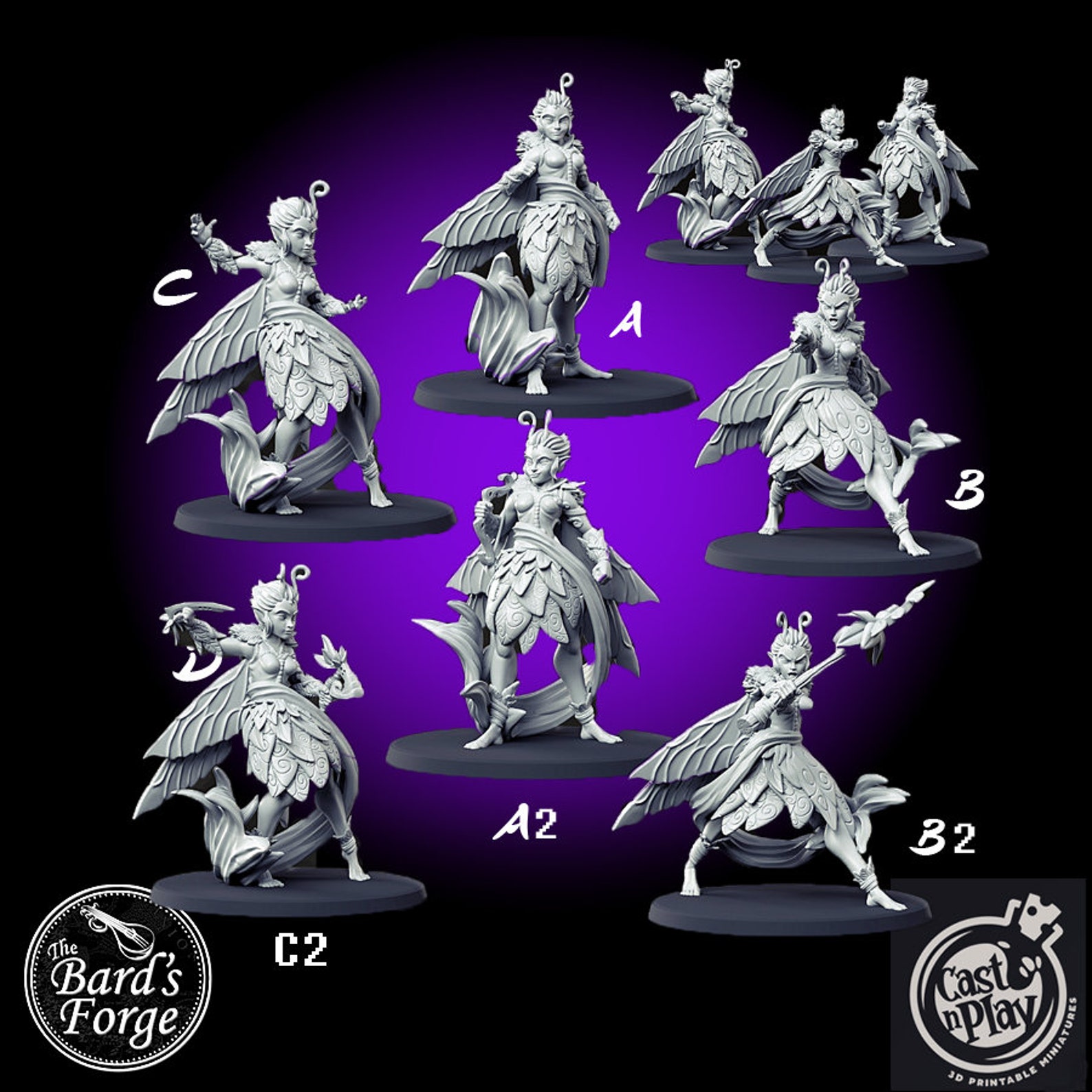 Sprites Faries Fairys Magic Forest 3D Resin Printed Miniature Tabletop ...