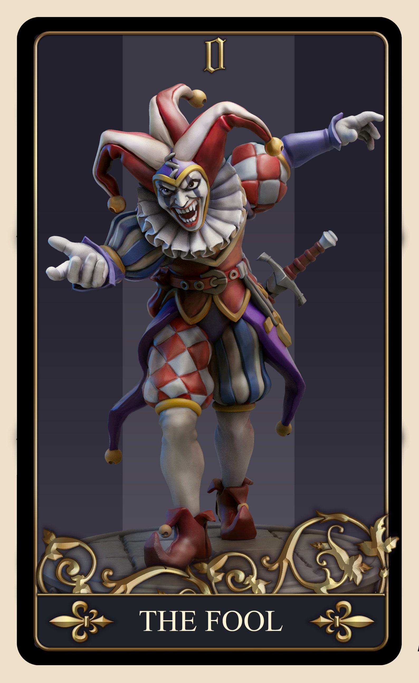 Jester the Fool Major Arcana Miniature 3D Resin Printed 28-32mm ...