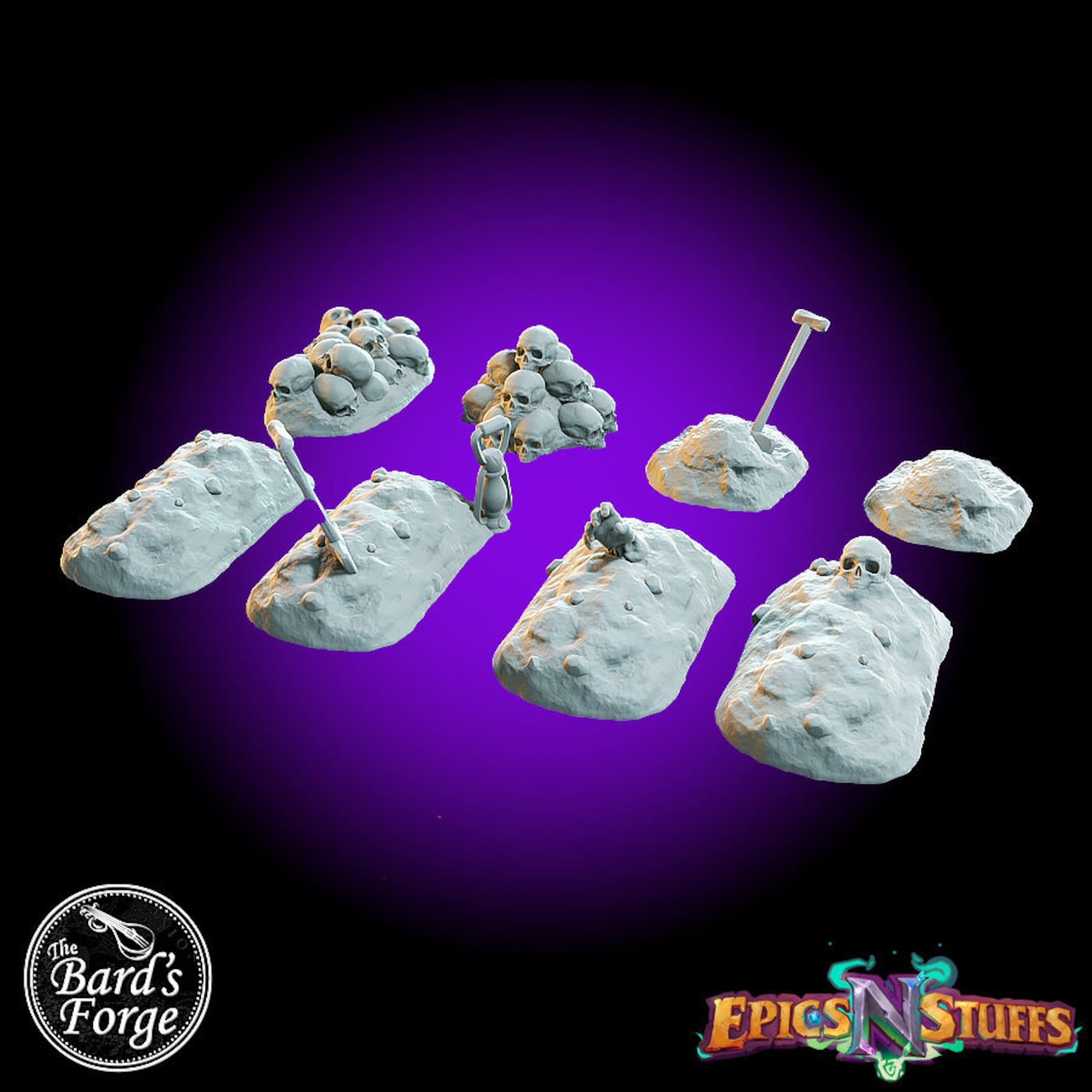 8pc Set Graveyard Piles Scatter 3D RESIN Printed 28-32mm - Etsy