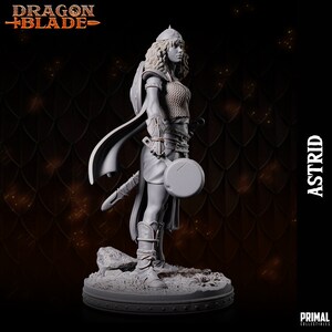 Astrid •female Fighter •tika •3D Printed •28-32mm •fantasy Tabletop ...