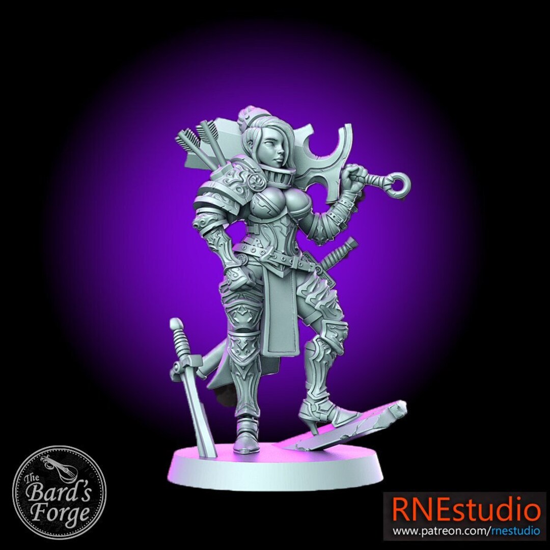 Rose Female Warrior Paladin • RN Estudio • Miniature • 3D Resin Printed ...