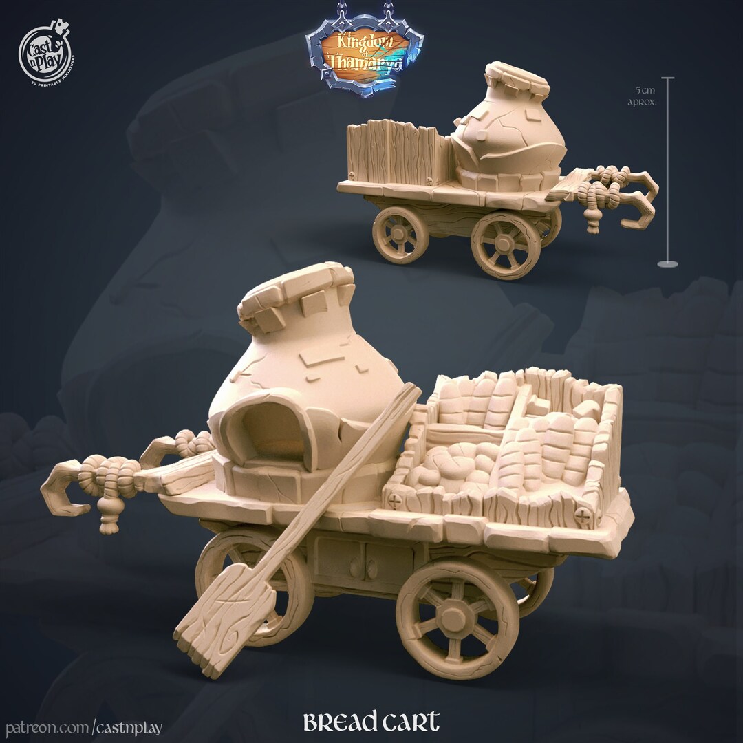 Bread Cart • Cast N Play • 3D Resin Printed Miniature • Terrain ...