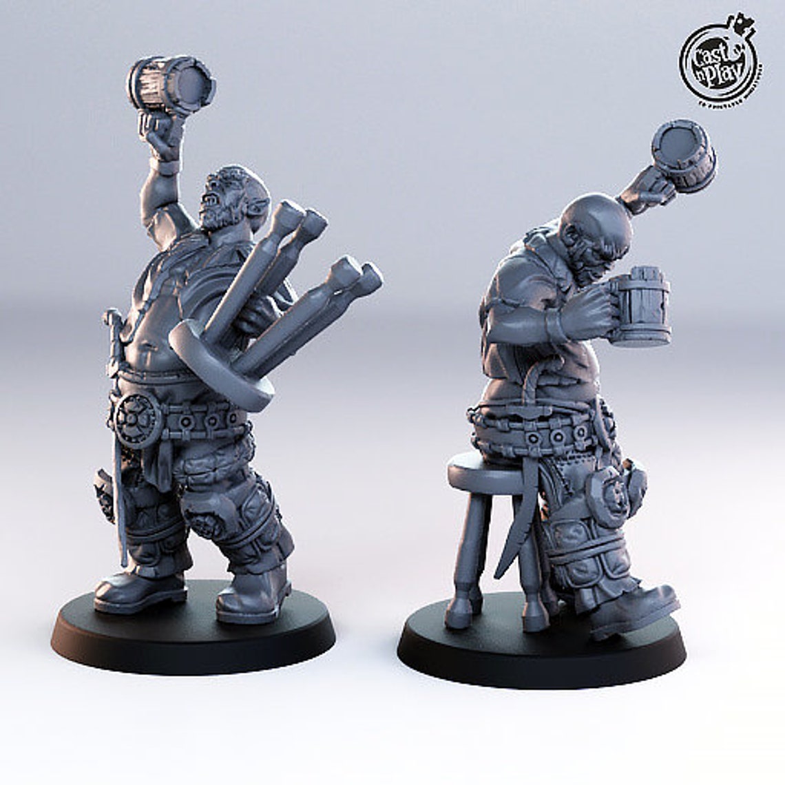 Drunken Orc Town Villagers 3D Resin Printed 28-32mm Miniature | Etsy