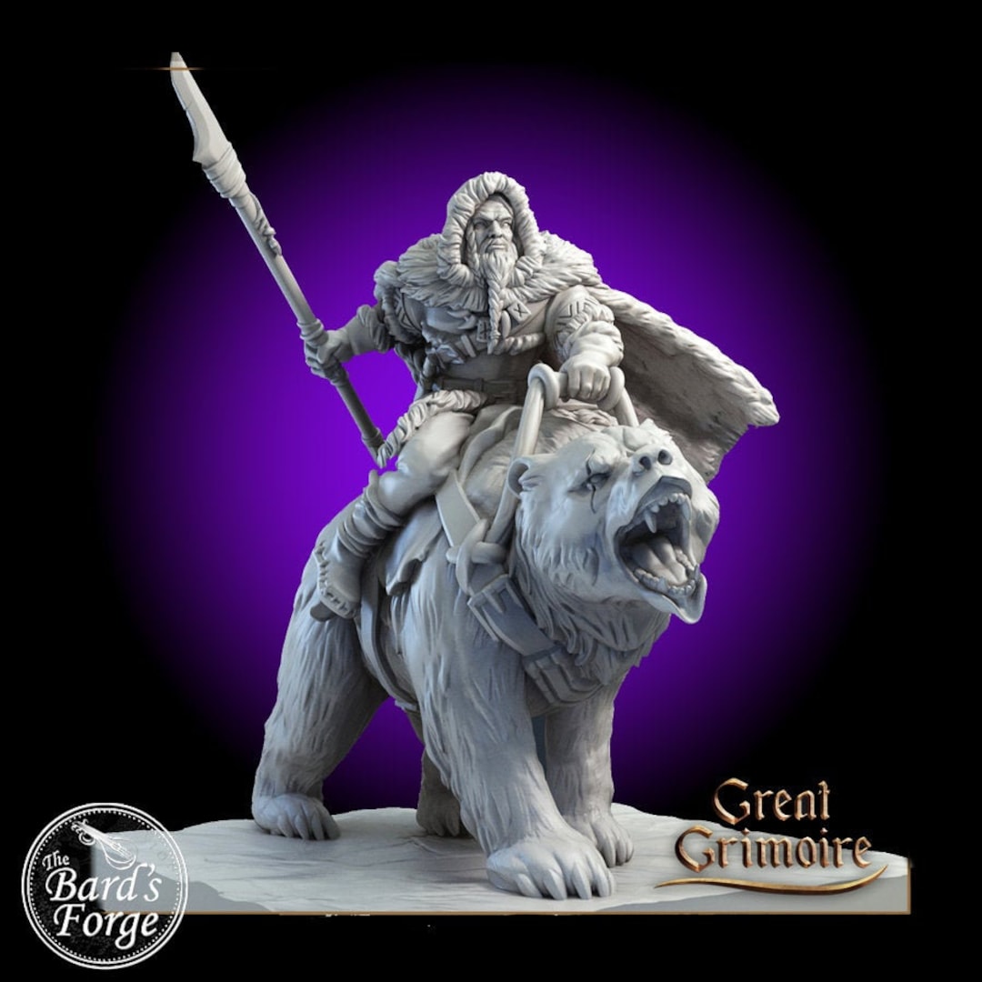 Roar the Death Seeker Northern Hunter Warrior Miniature 3D Resin ...
