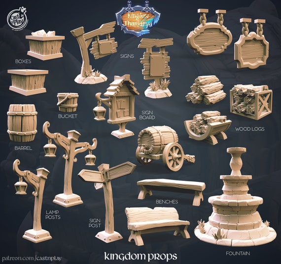 Kingdom City Town Props Cast N Play 3D Resin Printed - Etsy