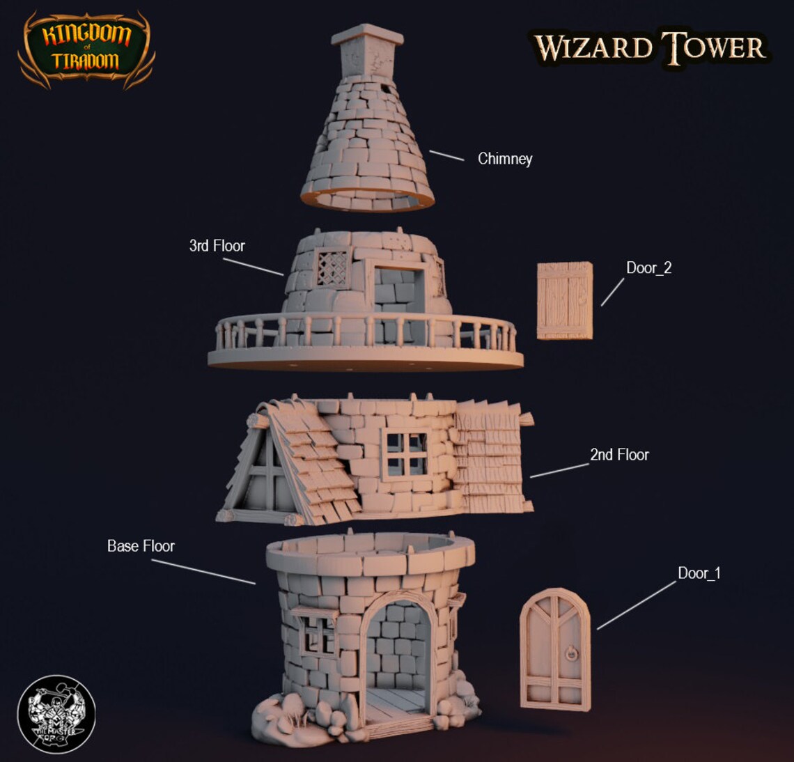 Wizard Tower w/ Playable Interior Kingdom Of Tiradom 3D | Etsy