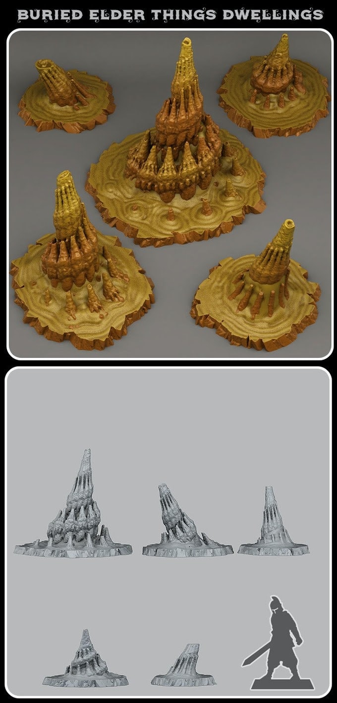 5pc Set Elder Things 3D RESIN Printed 28-32mm Tabletop Scatter Terrain ...