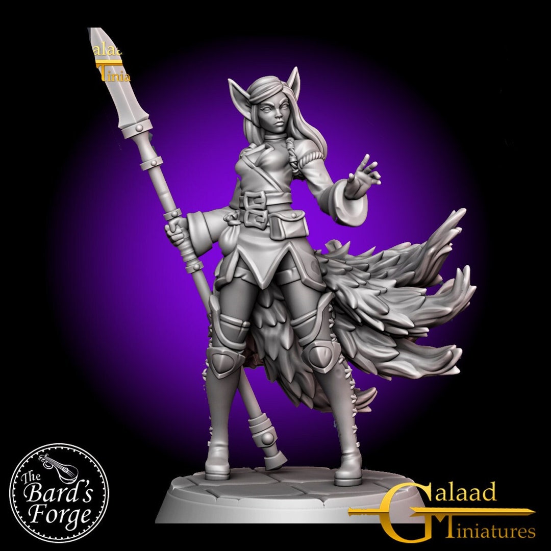 Female Kitsune Warrior Mage • Fey • Feywild • Galaad Miniatures • Mini ...