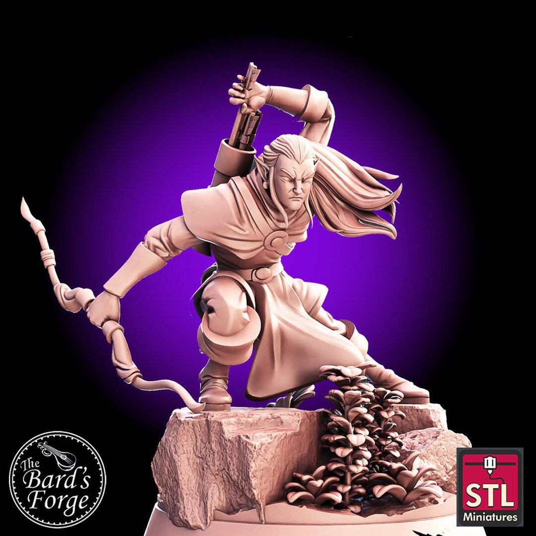 Male Elf Archer Warrior A • STL Miniatures • 3D Resin Printed 28-32mm ...