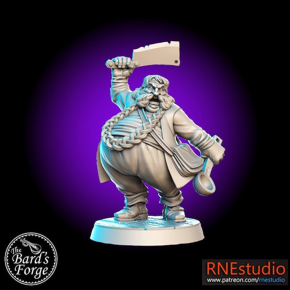 Bomb Dwarf Chef RN Estudio Miniature 3D Resin Printed - Etsy