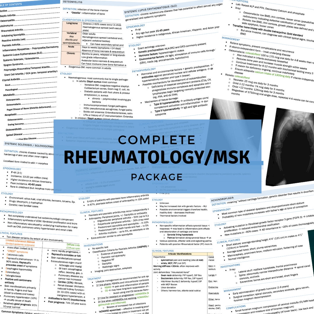 Rheumatology/msk Complete - Etsy