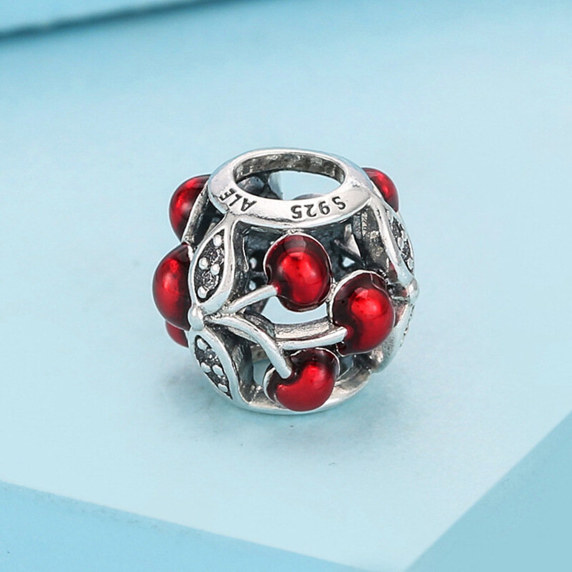 Pandora Sweet Cherries Charm Sterling W/ Red Enamel Clear CZ - Etsy