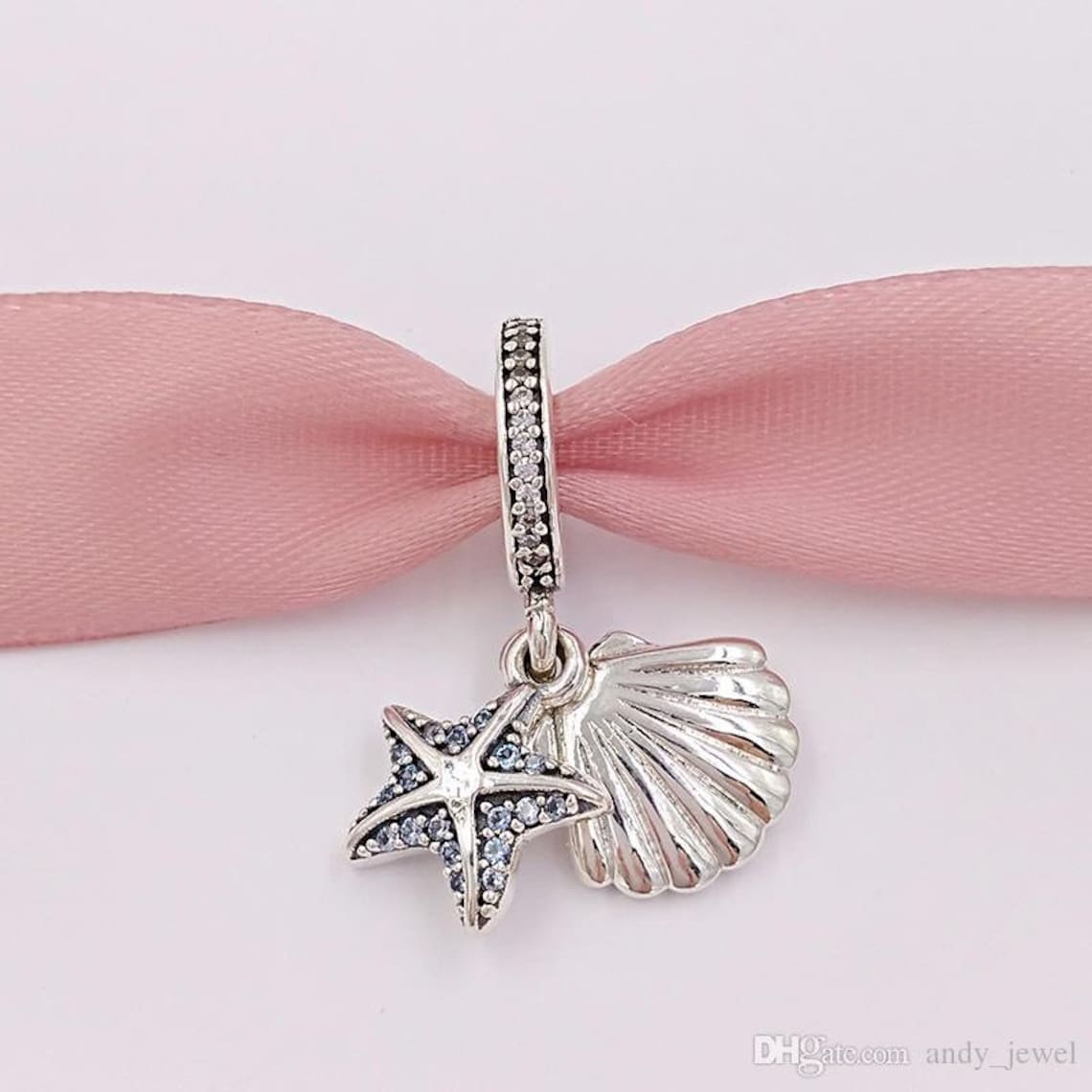 PANDORA Starfish and Sea Shell Dangle Charm Charms for - Etsy UK