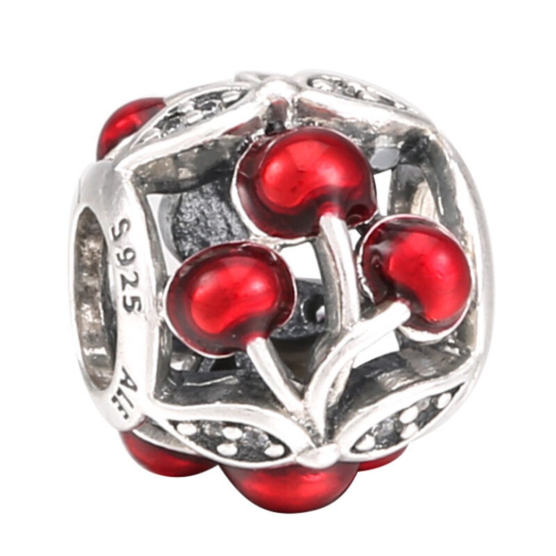 Pandora Sweet Cherries Charm Sterling W/ Red Enamel Clear CZ - Etsy