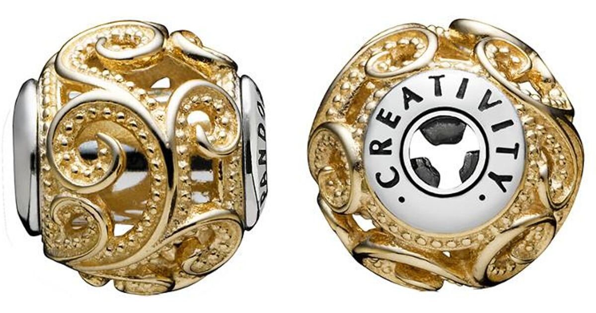 Charms for pandora bracelet ESSENCE Silver 14ct Gold Swirl | Etsy