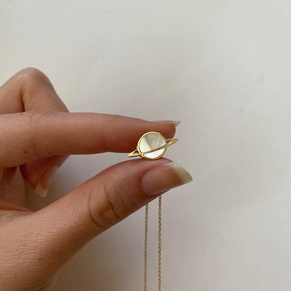 Saturn Necklace - Etsy