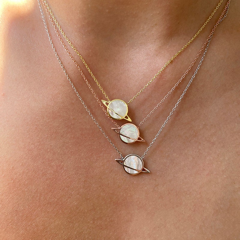 Saturn Necklace - Etsy