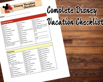 Theme Park Packing List - Etsy