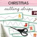 Christmas Cutting Strips Fine Motor Activity for Montessori | Etsy