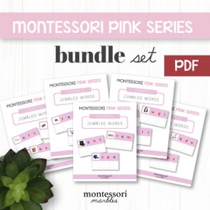 BUNDLE PACK Montessori Pink Series Jumbled Word Cards for | Etsy
