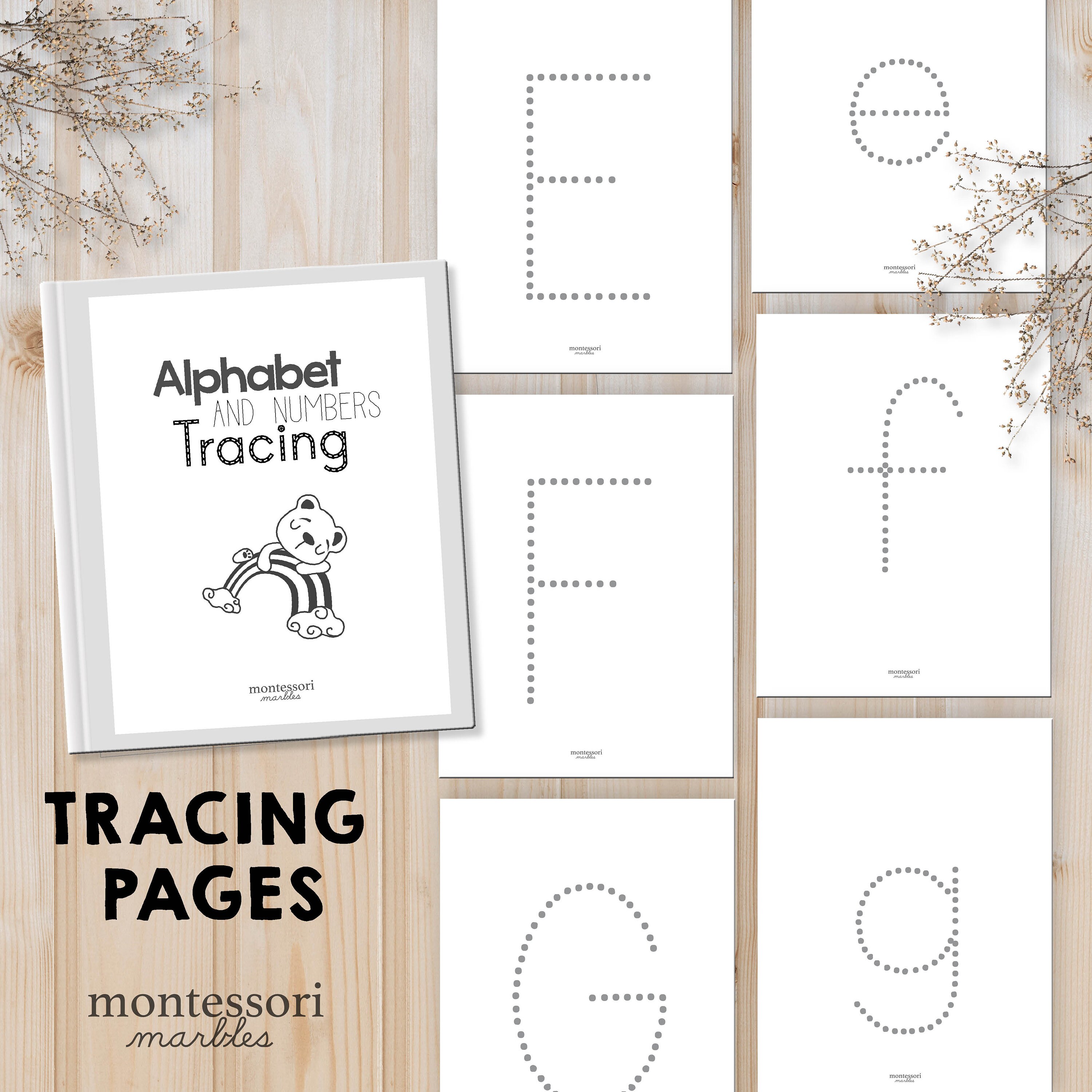 ALPHABET AND NUMBERS 63 Pages Tracing Workbook Handwriting - Etsy