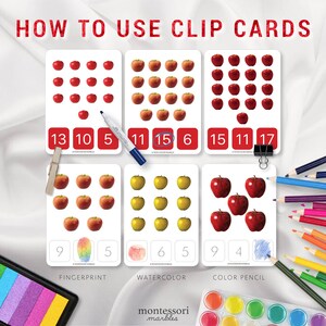 APPLES Counting 1 to 20 Flash Cards, Kindergarten Math, Learn to Count ...