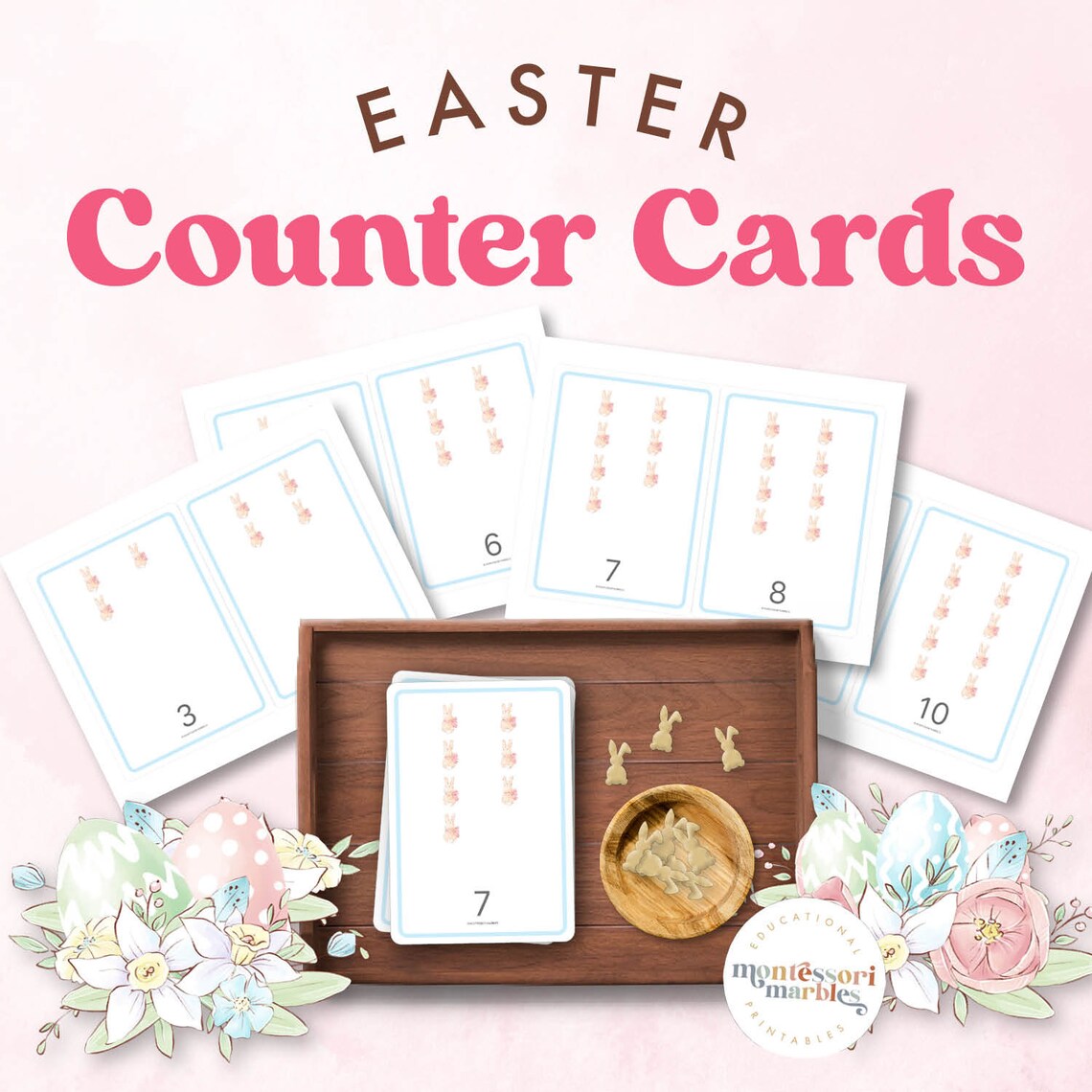 Easter Counting Cards | Montessori Math Printable | Preschool Number ...