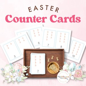 EASTER Counting Cards, Count 1 to 10, Montessori Inspire, Preschool ...