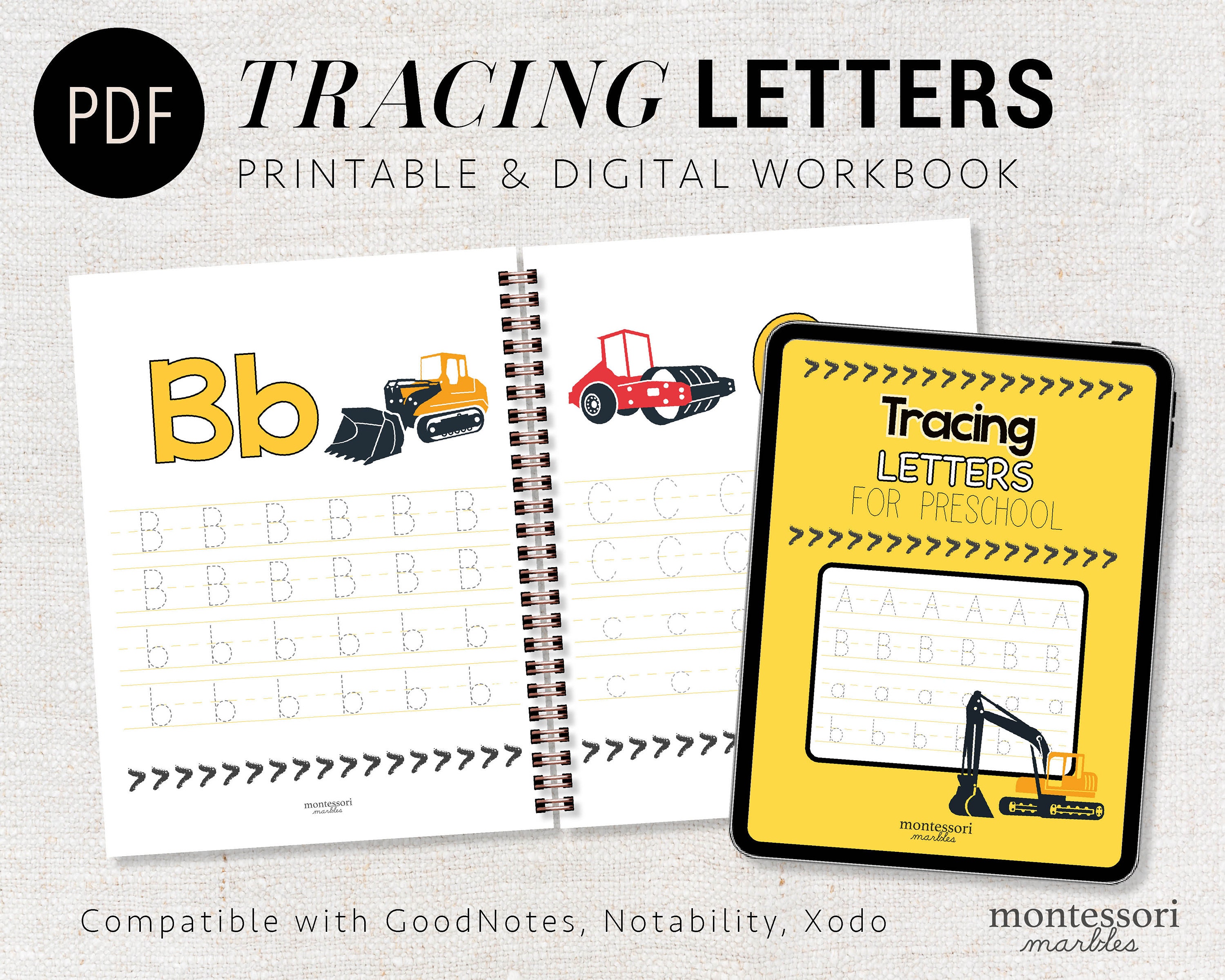 CONSTRUCTION Tracing Workbook Tracing Letters for Pre-k - Etsy