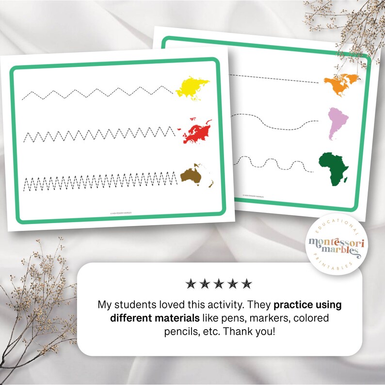 SEVEN CONTINENTS Tracing Names of Continents, Montessori at Home ...