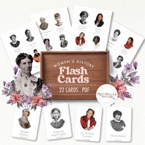 WOMEN'S HISTORY MONTH Flash Cards, Printable for Preschool, Prek ...