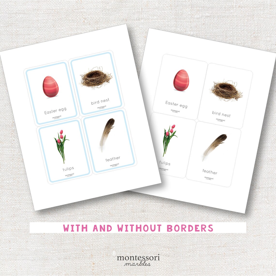 EASTER Flash Cards Montessori Inspired Printable Vocabulary - Etsy