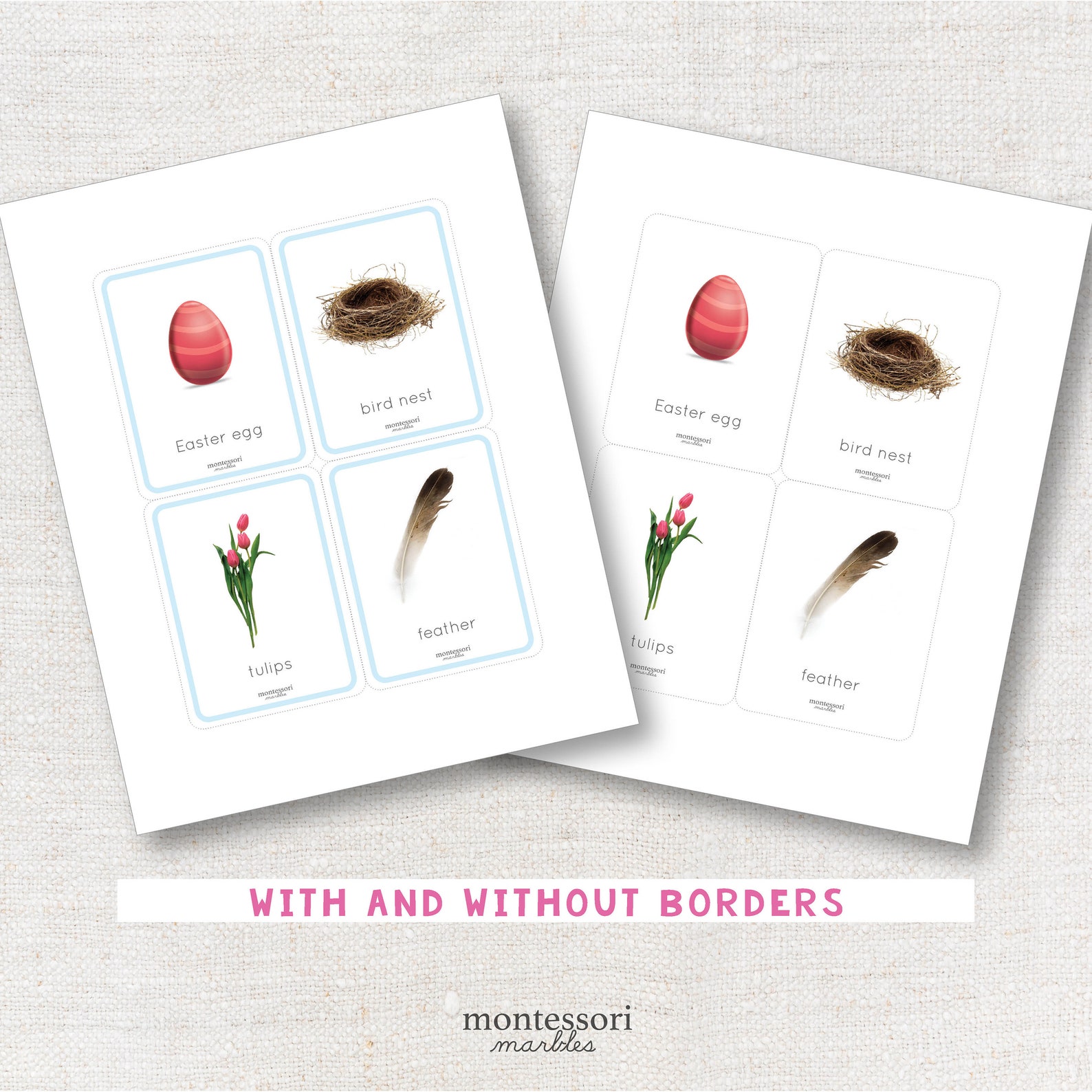 EASTER Flash Cards Montessori Inspired Printable Vocabulary - Etsy