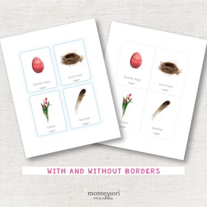 EASTER Flash Cards Montessori Inspired Printable Vocabulary - Etsy