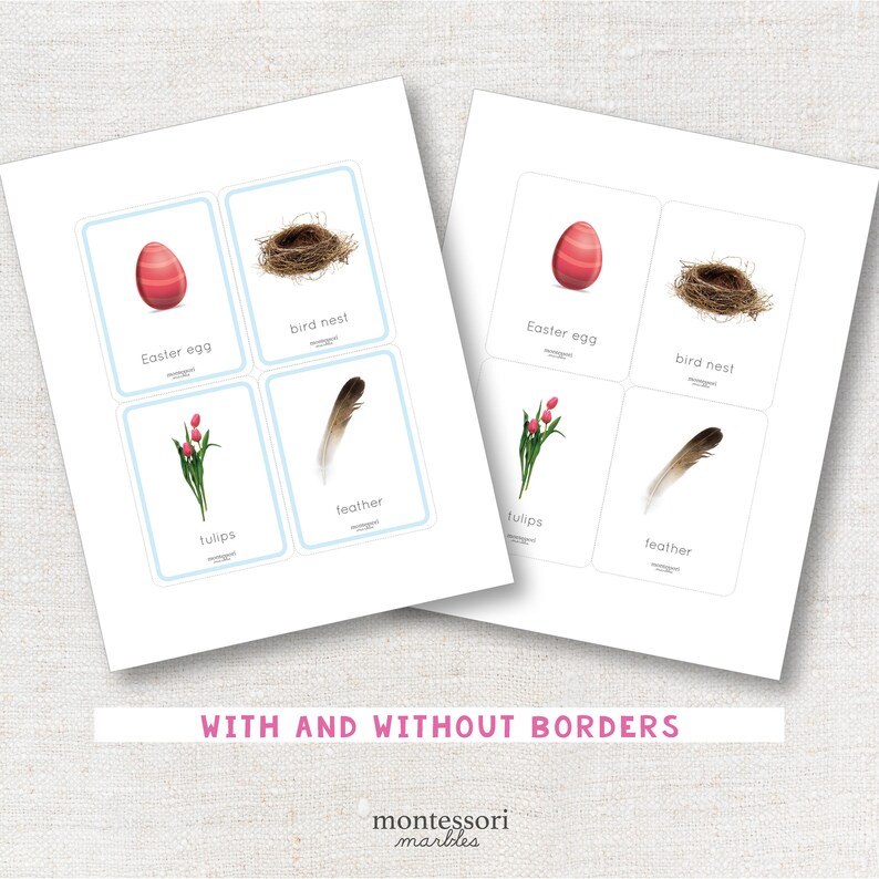 EASTER Flash Cards Montessori Inspired Printable Vocabulary - Etsy