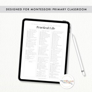 MONTESSORI 3-6 CURRICULUM CHECKLIST | Printable Record for Guides ...
