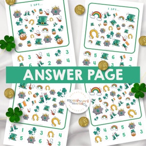 ST. PATRICK'S DAY, I Spy Activity, Fun Printable for Kindergarten ...