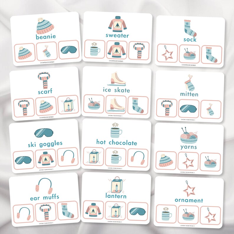 Winter Picture Matching Clip Cards PDF | 12 Cards Ages 3-5 | Visual ...